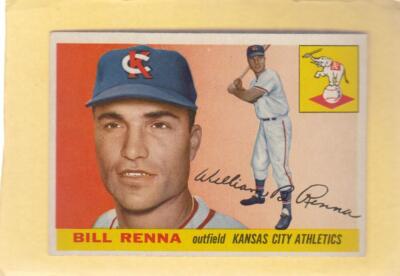1955 Topps #121 Bill Renna Athletics VG/EX Very Good/Excellent UER ...