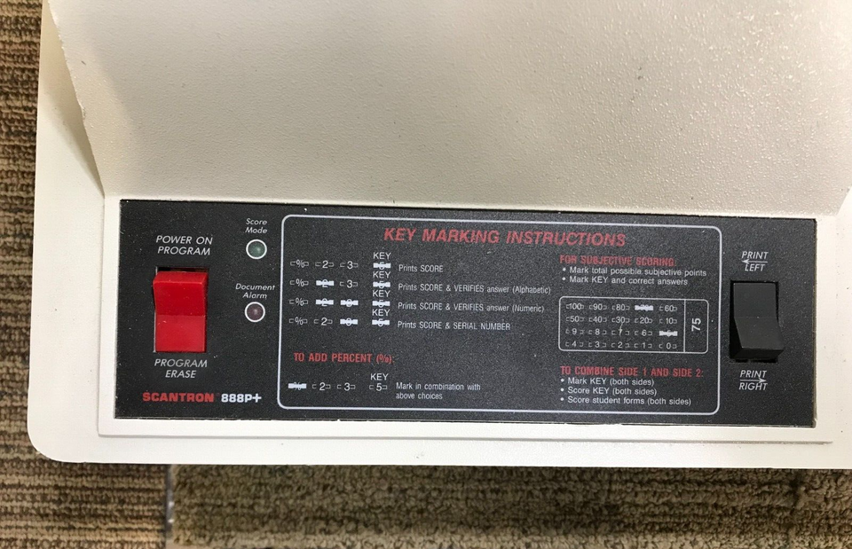 **Scantron 888P+ Test Scoring Machine ** | eBay