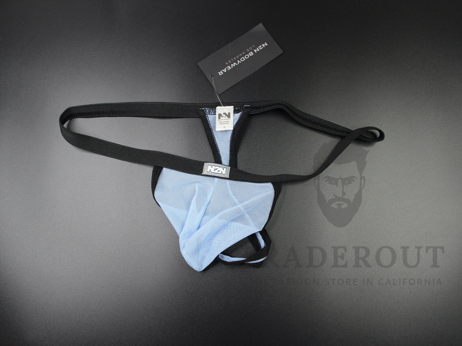 N2N Bodywear Men BLUE Sheer X mesh G-string Thong underwear size L XL ...