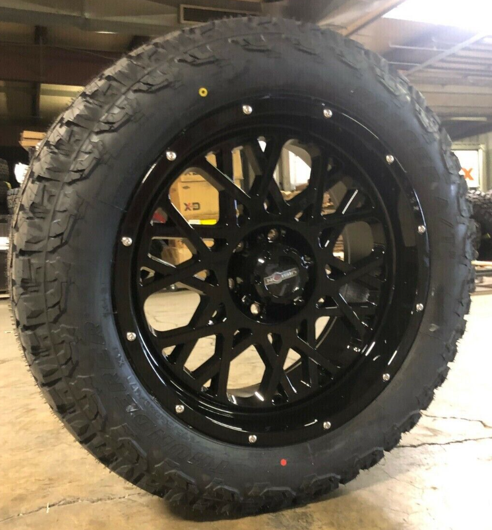 4 20x9 Vision Rocker Black 32" AT Wheel Tire Package 6X5.5 Chevy ...
