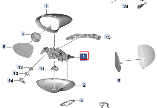PORSCHE CAYENNE 9Y0 Front Left Mirror Base 9Y1857411 NEW GENUINE | eBay UK