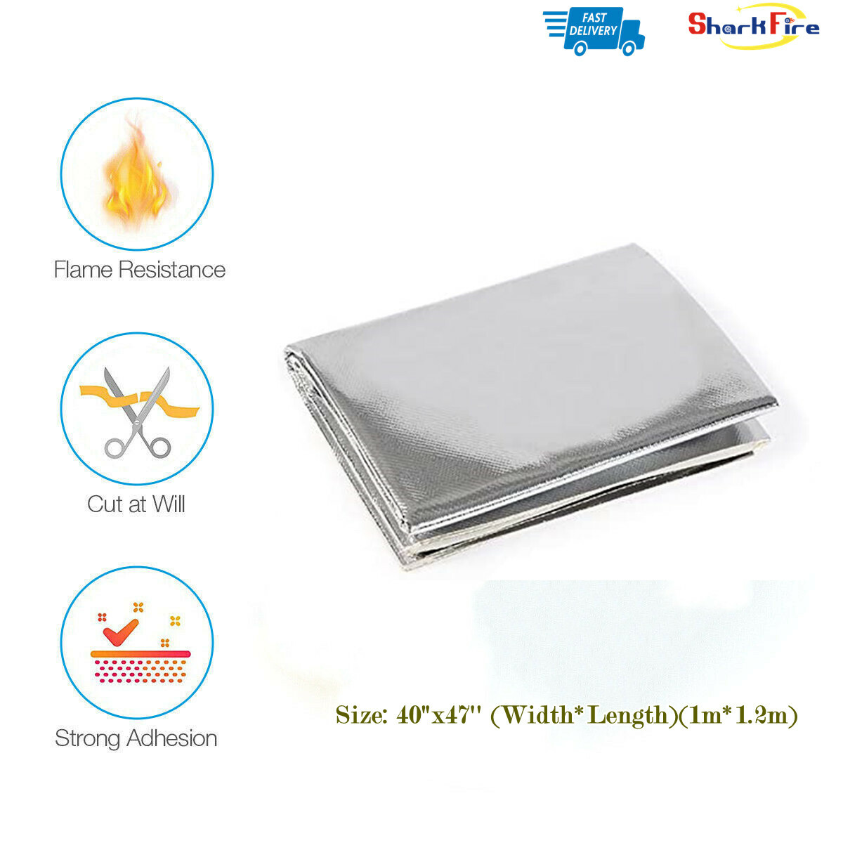 Adhesive Backed Aluminized Heat Shield Barrier Shielding Mat Sleeving ...