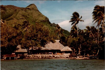 Continental Postcard Fare Maraamu French Polynesia Village Huts | eBay