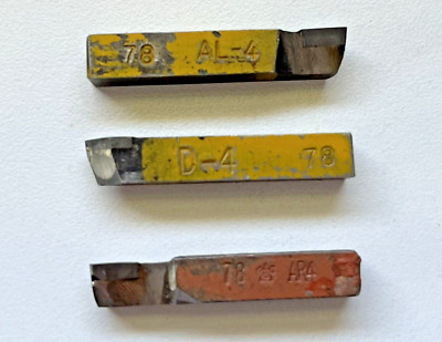 (3) CARBIDE TIPPED 1/4”x 1/4” LATHE TOOL BIT AL4, D4, AR4 CUTTING TOOL ...