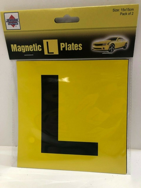 2pcs L Learning Plate Magnetic Yellow Black Signs Removable Easy Attach ...