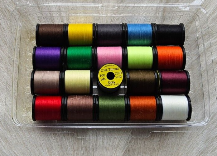 Fly Tying Thread. Uni- thread (20 Spool Combo) Size 3/0 100 yard spools ...