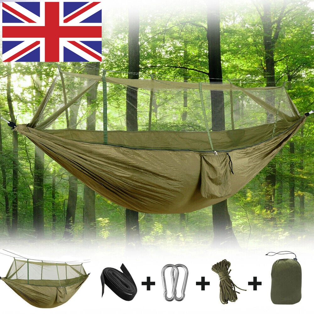 2-person Parachute Hammock With Built-in Mosquito Net And Carry Pouch ...
