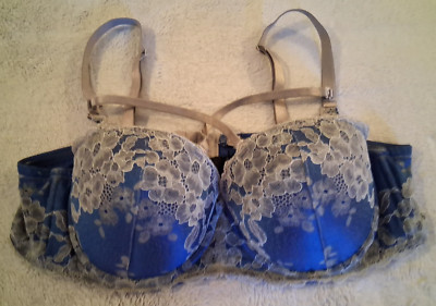 TORRID Curve Strapless pushup Bra UW blue lace 42B comes with straps | eBay