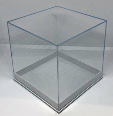 CLEAR DISPLAY CUBE BOX 80mm 3in Acrylic BOX Perspex PLASTIC RETAIL SHOW ...