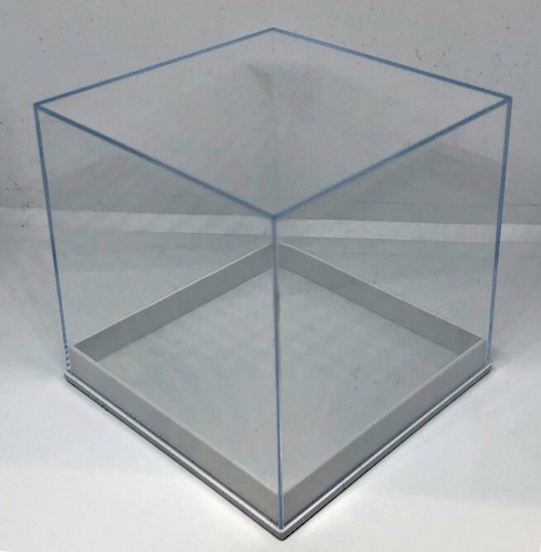 CLEAR DISPLAY CUBE BOX 80mm 3in Acrylic BOX Perspex PLASTIC RETAIL SHOW ...