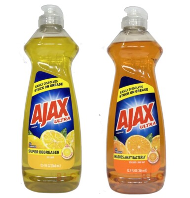 Ajax LEMON & ORANGE Bundle Ultra Dish Washing Detergent Liquid Soap 12 ...