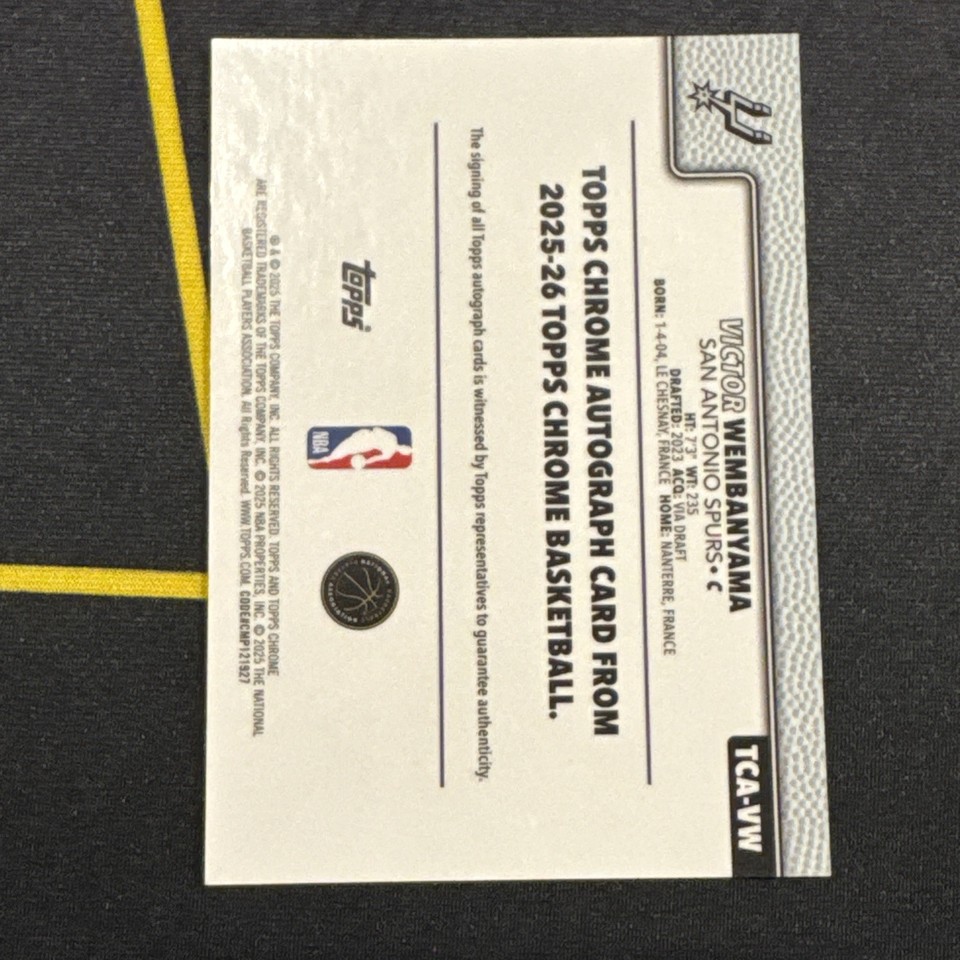 2025-26 Topps Chrome Victor Wembanyama Auto | eBay