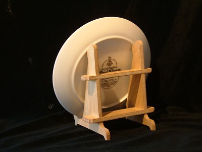 OAK WOODEN SMALL PLATE STAND | eBay UK