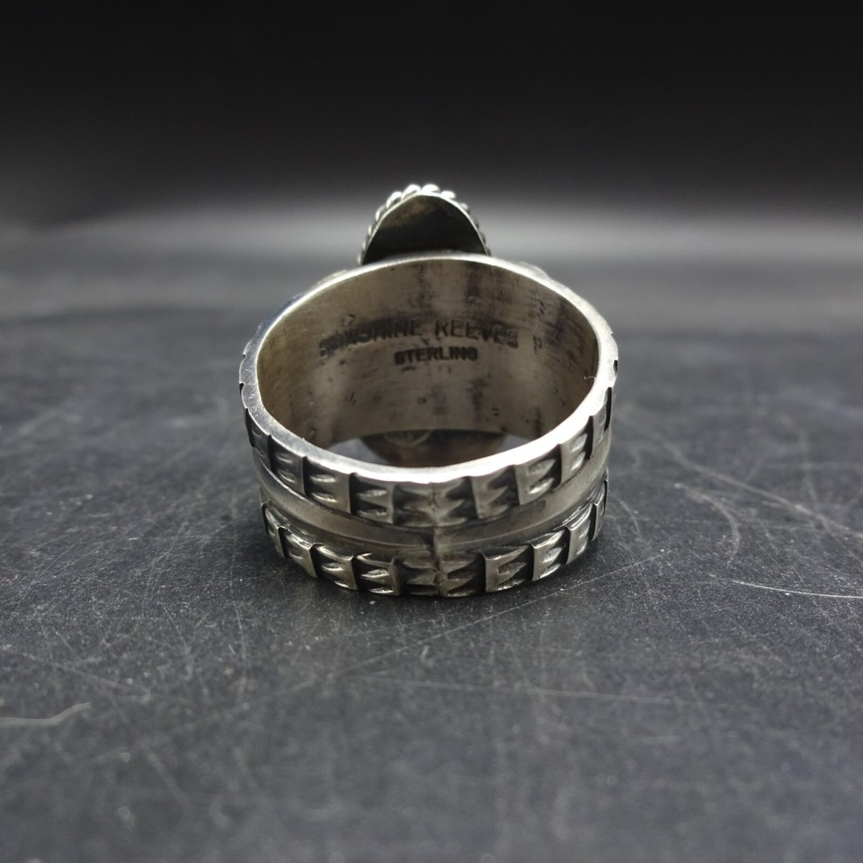 SUNSHINE REEVES Navajo ROYSTON TURQUOISE Sterling Silver RING size 12 ...