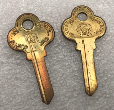 2X Vintage Curtis Key Co. Blank Key "Bulldog Logo" No. C08 Made in USA ...