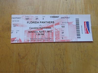 Florida Panthers Ticket Clinched 1st Division Title in Teams History | eBay