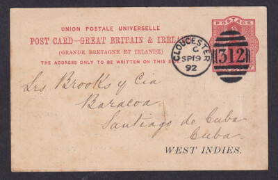 Gloucester Railway Carriage Co printed postcard used to Cuba 1892 | eBay