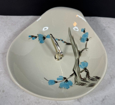 Vintage Red Wing Mid Century Retro Blue Floral Candy Relish Dish #231 ...