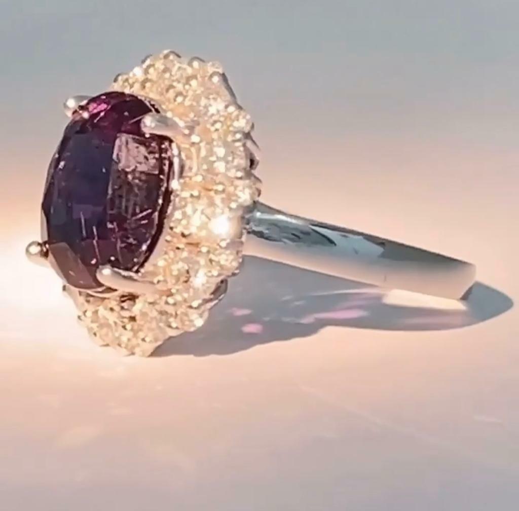 White Gold Color Changing Garnet Diamond Ring | eBay