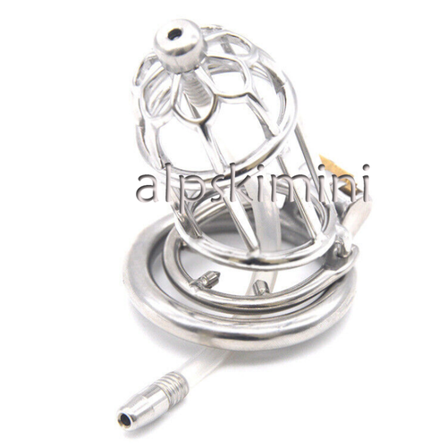 New Cage Device Restraint Lock Ring Stainless Steel Metal Male Chastity ...