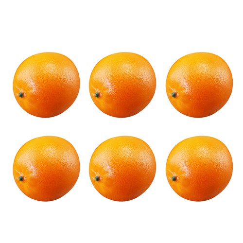 6 Pcs Orange Props Artificial Fruit Model Decor Pretend Play | eBay