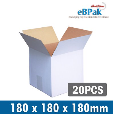 20x Mailing Box 180 x 180 x 180mm Regular Slotted Shipping Carton Cube ...