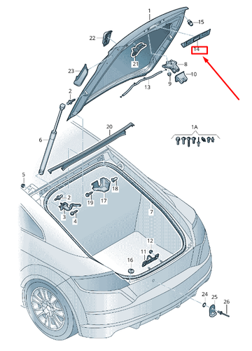 AUDI TT FV Rear Deck Lid Handle 8S0827574B9B9 8S0827574B 9B9 NEW ...