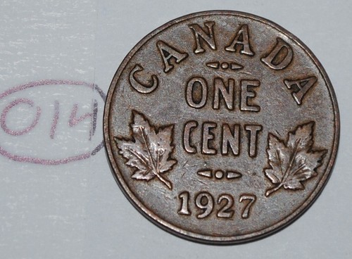 Canada 1927 1 Cent Copper Coin One Canadian George V Penny Lot# O14 | eBay