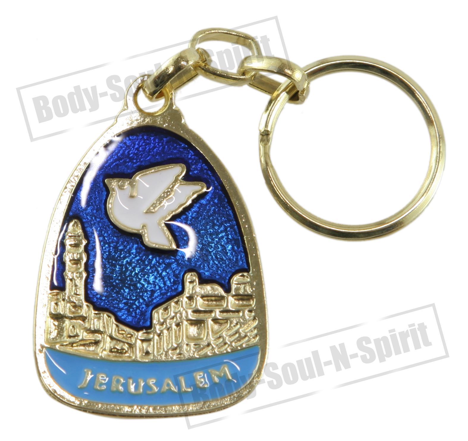 JERUSALEM Israel Metal Key Chain Amulet Pendant Lucky Spiritual Charm ...
