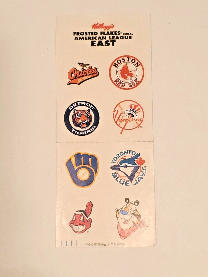 Kellogg's MLB logo stickers, 3 sheets (1992) | eBay