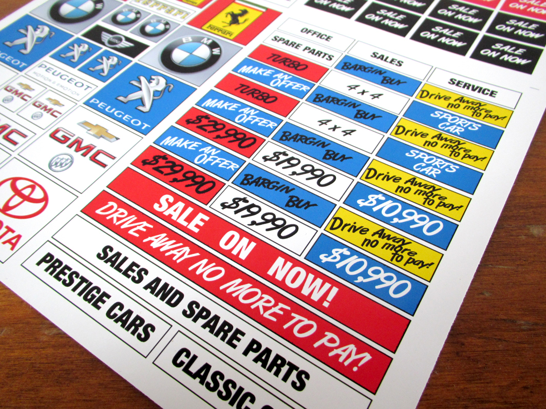 CUSTOM CAR DEALERSHIP STICKERS for MODELS , TOYS , DISPLAYS , ETC | eBay