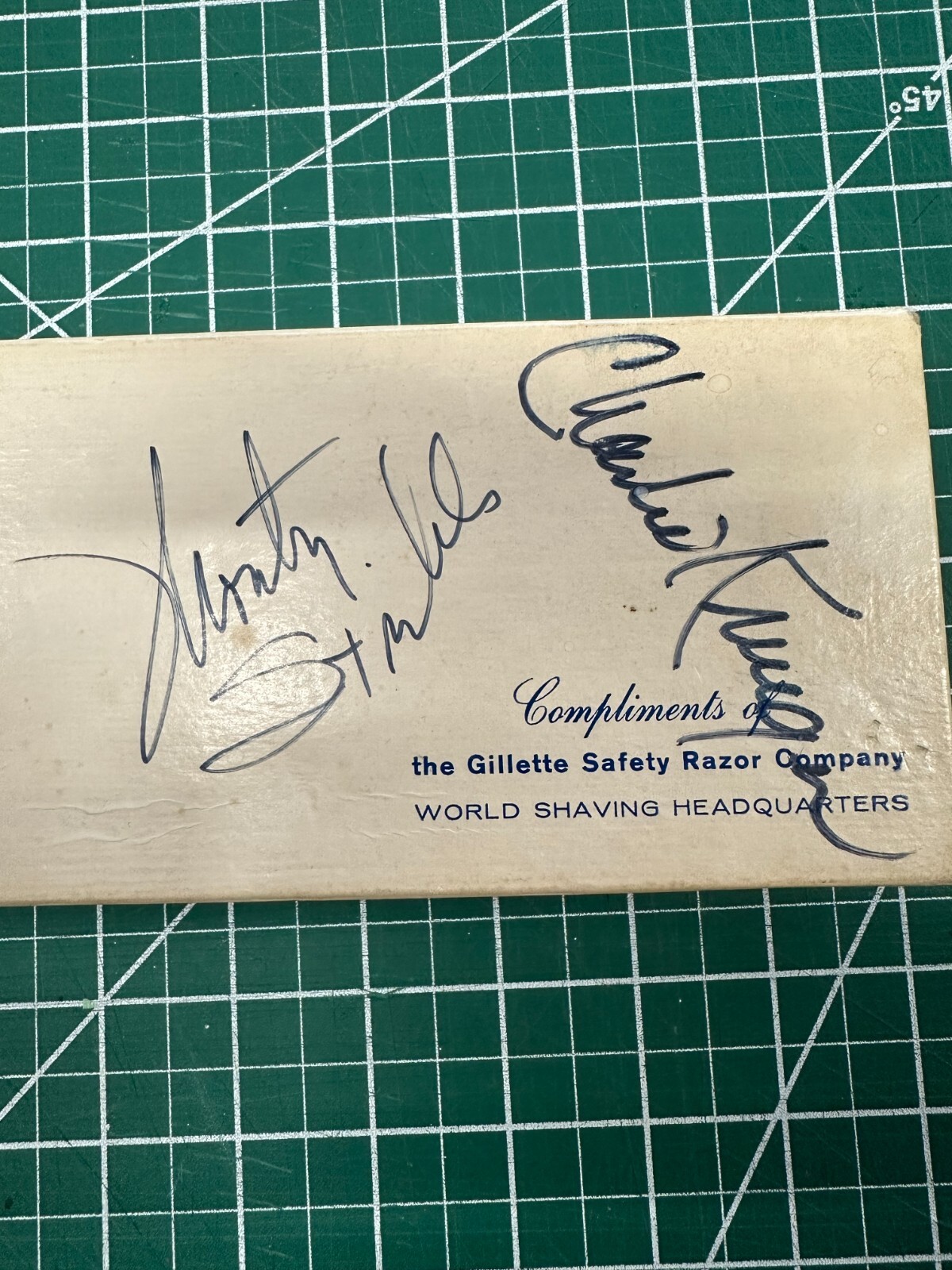 1960s GILLETTE GROOMING KIT Charlie Krueger & Monty Stickles JSA 49ers ...