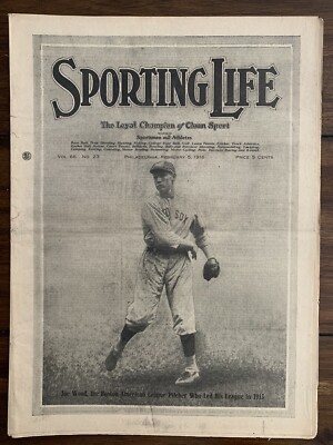 Joe Wood 1916 Sporting Life Magazine Federal League Nap Lajoie Edd ...