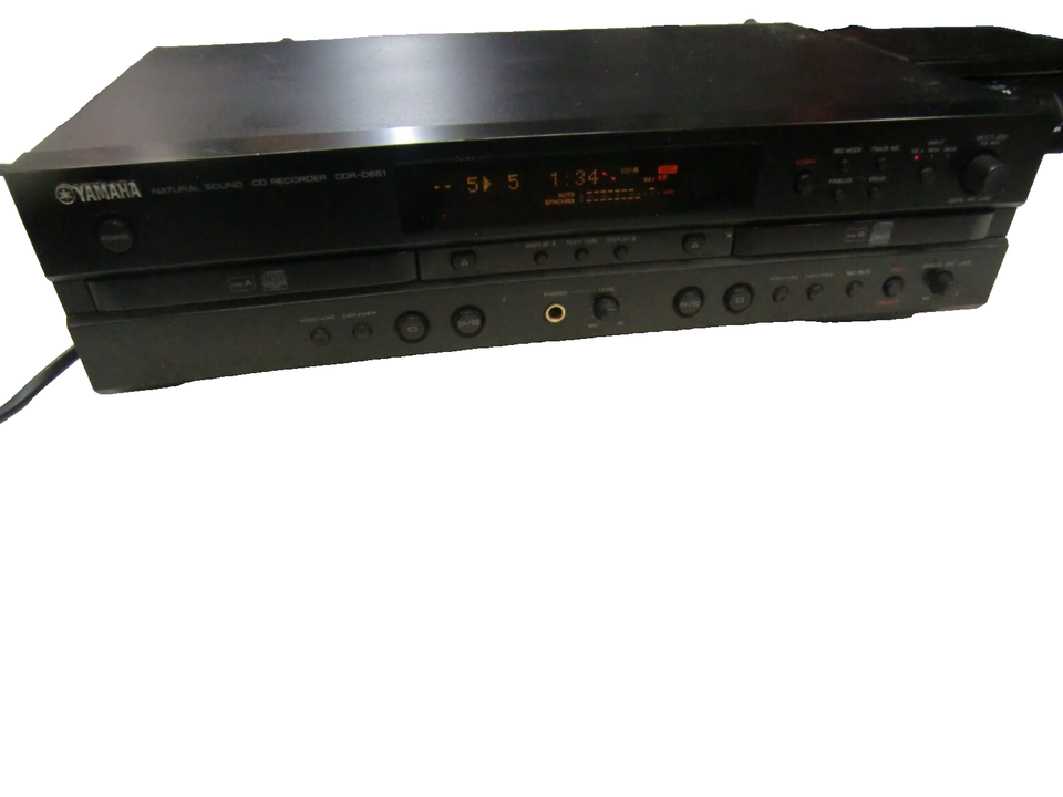 YAMAHA CD Recorder CDR-D651 Double Deck-Black- No Remote -Works & Looks ...