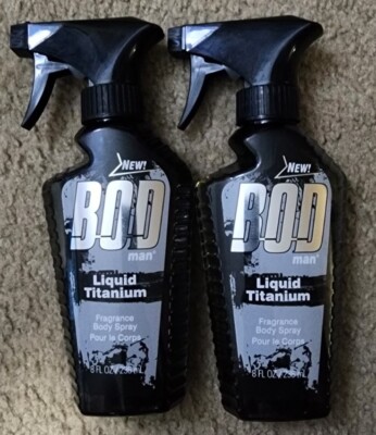 (2) Bod Man Liquid Titanium by Parfums De Coeur, 8oz Fragrance Body ...