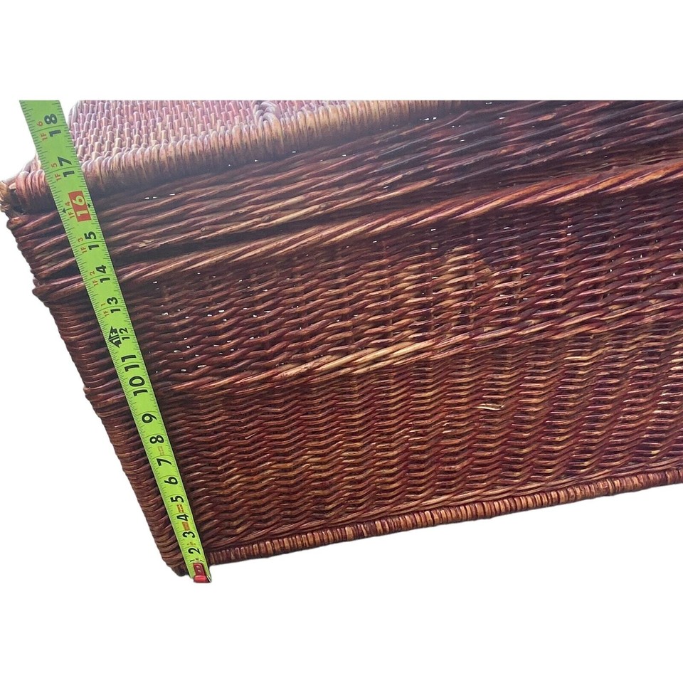 VTG Mid Century Extra Large Wicker Basket Trunk Chest Ratton hamper ...