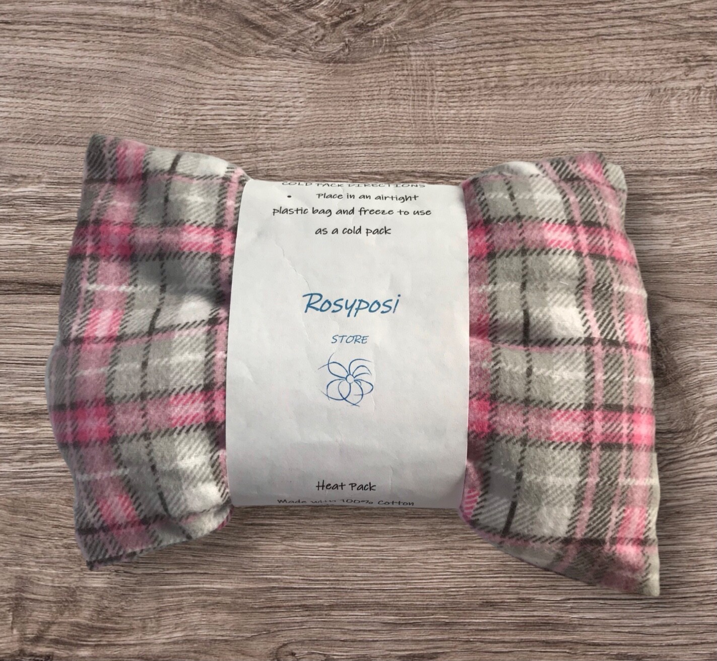 Microwavable Heat Pack 20cm x 16cm Pink Grey Checkered Aussie Handmade ...