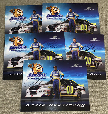 David Reutimann Signed 2011 Aaron’s Postcard NASCAR Hero Card Auto COA ...