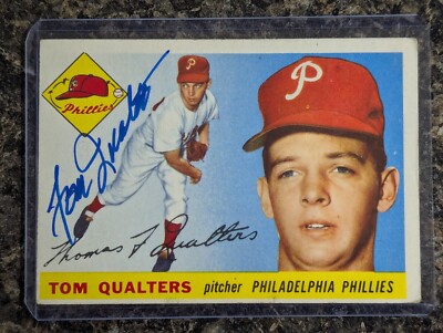 1955 Topps #33 Tom Qualters Philadelphia Phillies Auto Autograph *READ ...