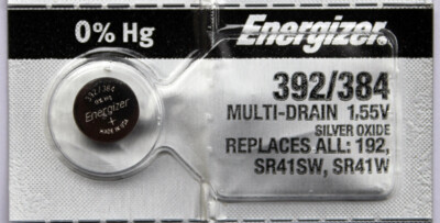 2PC Energizer 392 384 Silver Oxide Battery Multi-Drain 1.55V, 192 ...