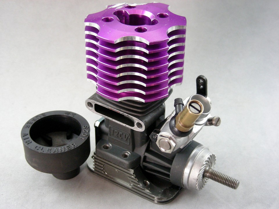 Vintage OS MAX 12CV HYPER PURPLE Head 10E Rotary Carb Engine RC10GT ...