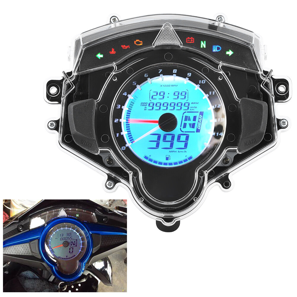 Multifunction Motorcycle Instrument 15000RPM 7 Colors LCD Digital ...