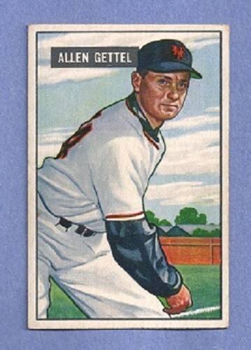 1951 BOWMAN HIGH # 304 ALLEN GETTEL NEW YORK GIANTS VGEX+ FREE SHIPPING ...