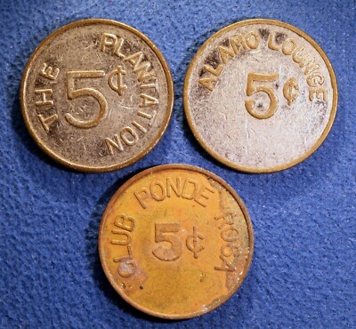 Trio of U.S. military Vietnam tokens - Plantation, Alamo Lounge, Club ...