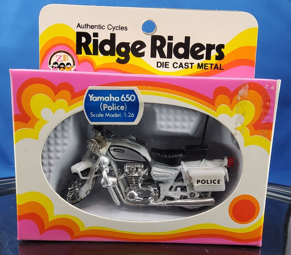 RIDGE RIDERS DIE CAST 1/26 METAL YAMAHA 650 WHITE POLICE CYCLE BY ZEE ...