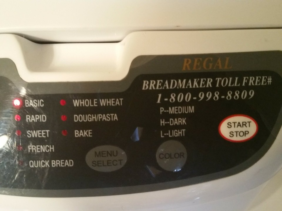 Regal Kitchen Pro K6725 Bread Maker Machine Tested And Working | eBay