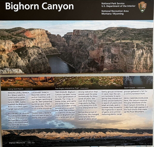 New BIGHORN CANYON NRA NATIONAL PARK SERVICE UNIGRID BROCHURE Map GPO ...