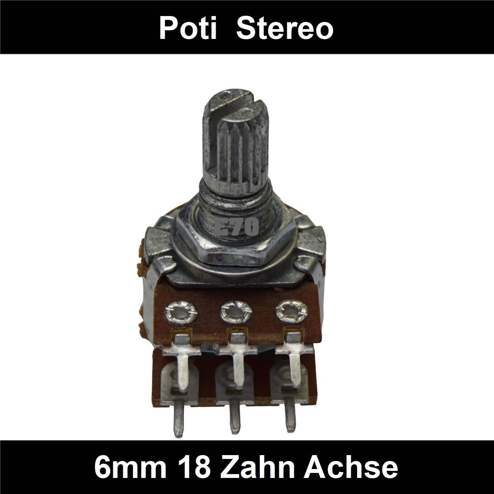 100k Ohm Poti Stereo lin Potentiometer 6mm Achslänge 9mm Drehpotentiometer Regle | eBay
