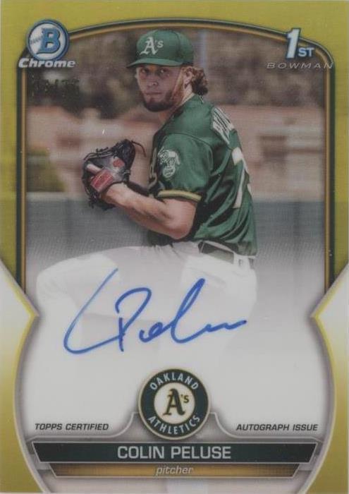 2023 Bowman - Chrome Prospect Autographs Colin Peluse #CPA-CPE Yellow ...