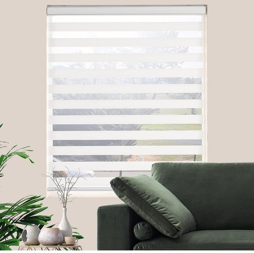 JIANGPIN TEXTILE Zebra Roller Shades, Dual Layer Roll Up Blind for ...